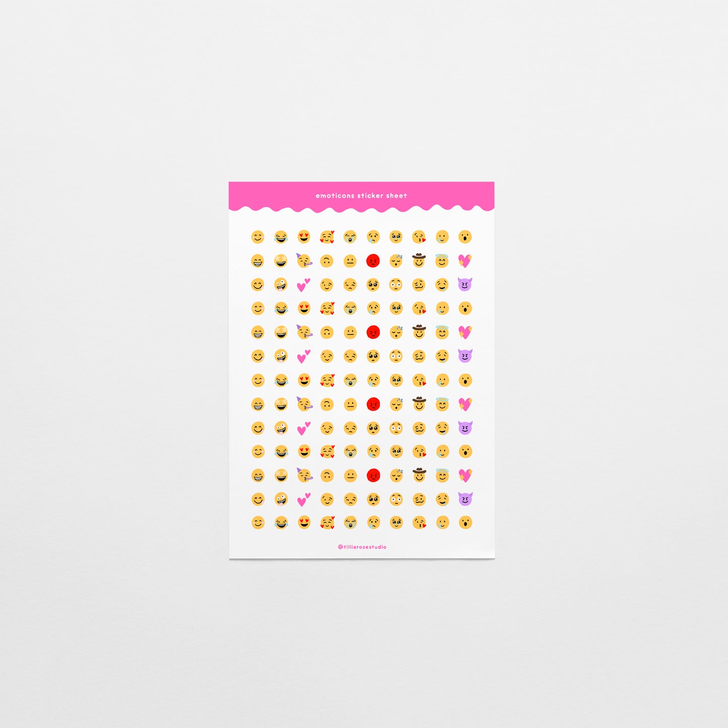 Emoticons Sticker Sheet – Tillie Rose Studio